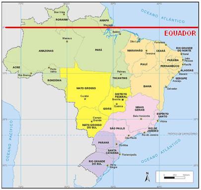 Em que hemisfério está localizado o Brasil? – Estados e Capitais do Brasil